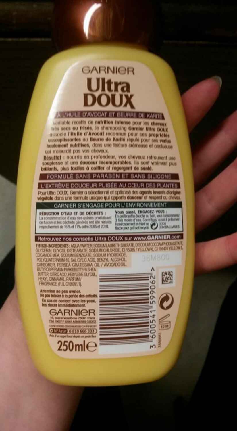 Avis Ultra Doux Shampoing Nourrissant huile d'avocat et beurre de ...
